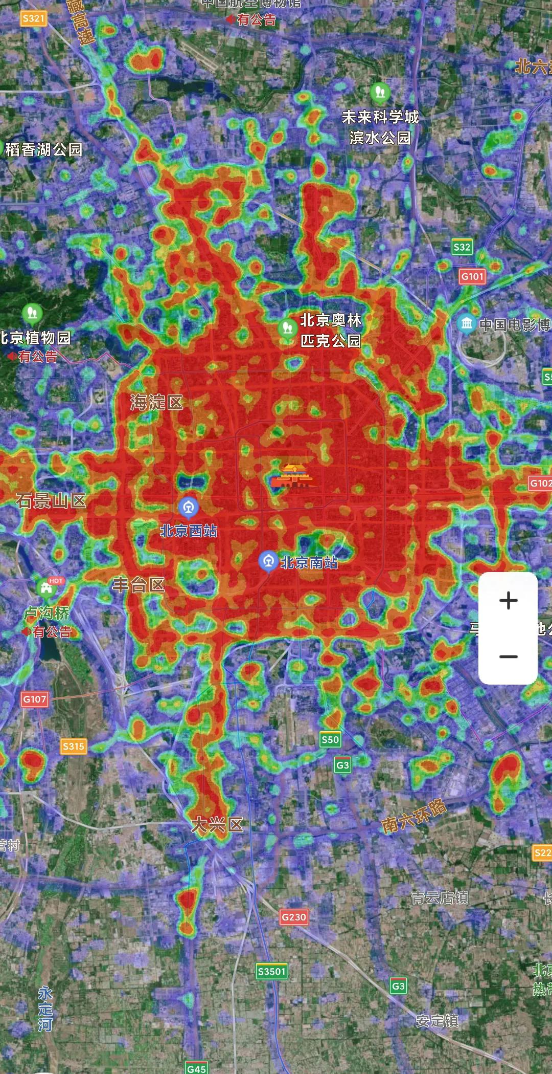 Nine national central cities and heat maps, Beijing, Shanghai and ...