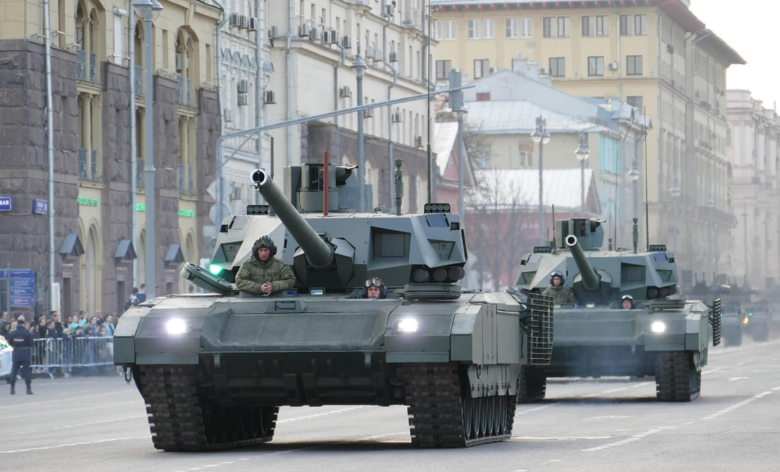 What is the gap between the T14 Amata and the 99A tank? The technology gap between the two is ...