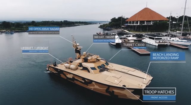 The Indonesian tank boat appeared with a turret on its head, capable of ...