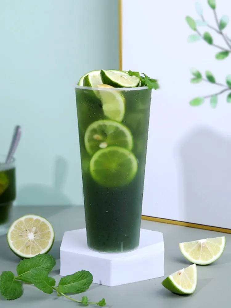 Internet celebrity popular "scum and green" lemon tea, the process of ...