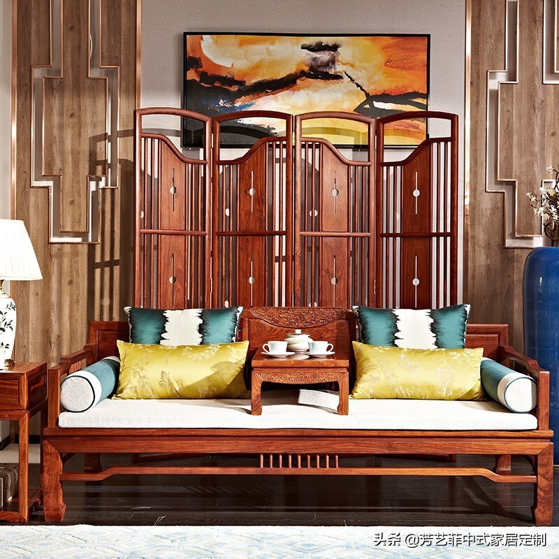 New Chinese villa + hedgehog red sandalwood furniture, this is the ...