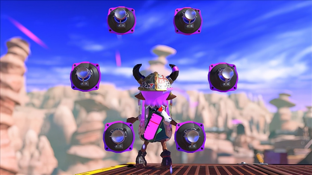 "Splatoon 3" screenshot map Scorch Gorge, weapon Trizooka - iNEWS