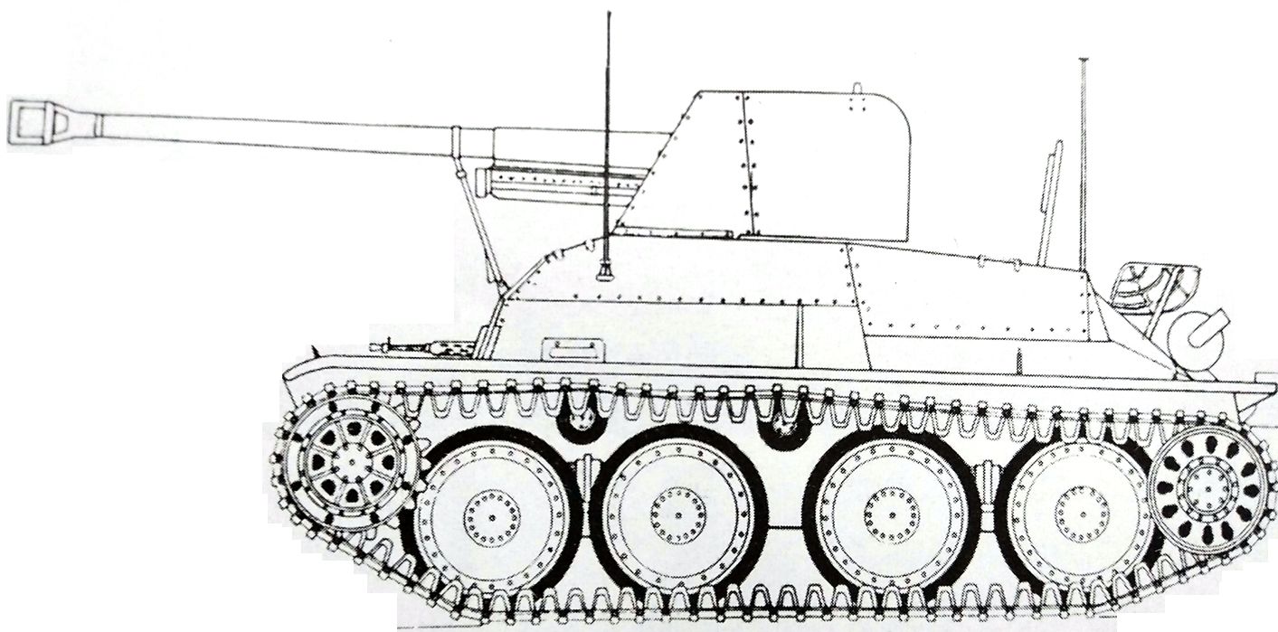 German tank destroyer of World War II "Weasel" anti-tank gun vehicle ...
