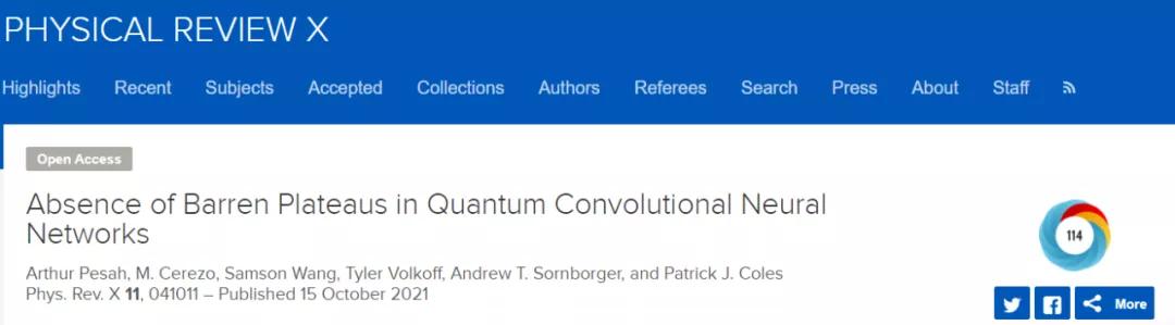 The "barren plateau" phenomenon in the quantum convolutional network is ...