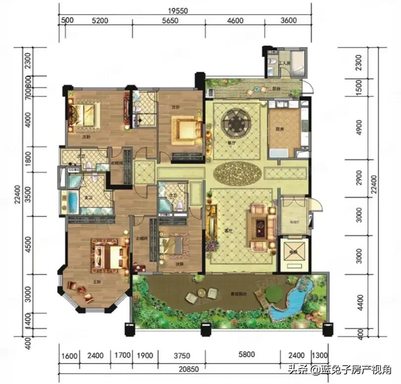 The 267 square meters large flat floor is equipped with a sky garden ...
