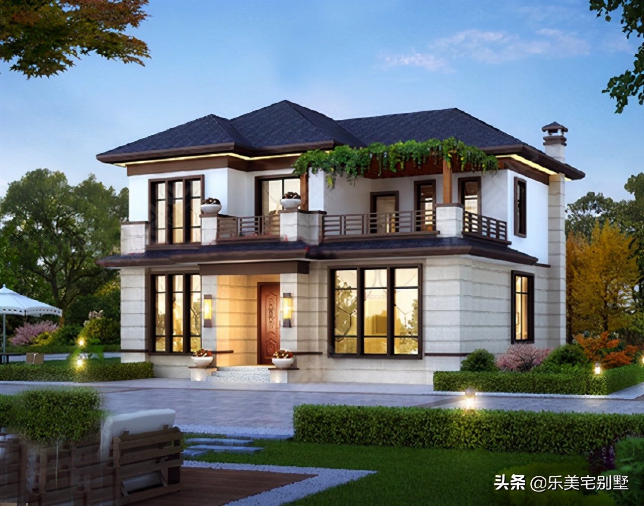 3 design drawings of two-story Chinese villas in rural areas, not to ...