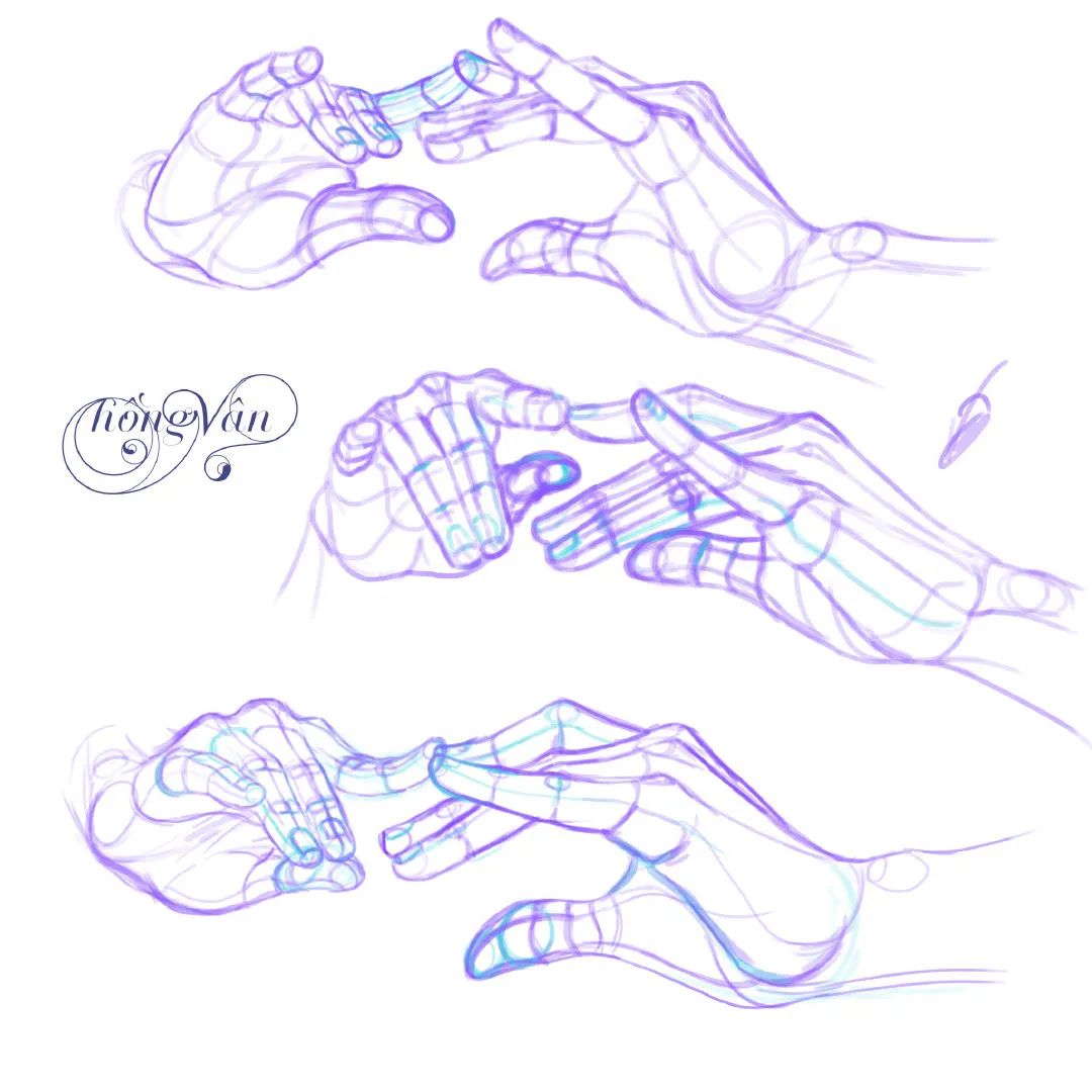 "Painting Reference" Human hand drawing reference shared by painter ...