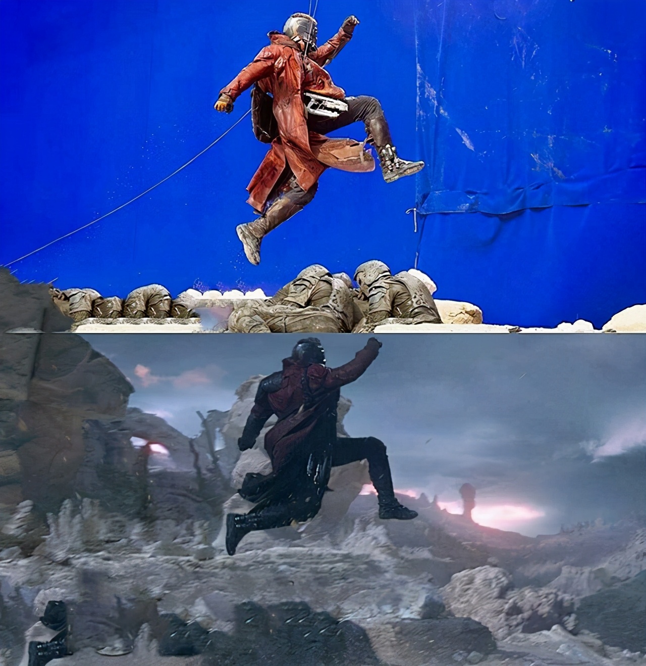 A large wave of Hollywood movie special effects before and after ...