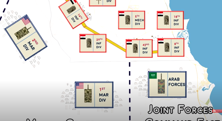 The picture shows a summary of the first day of the Gulf War "Desert ...