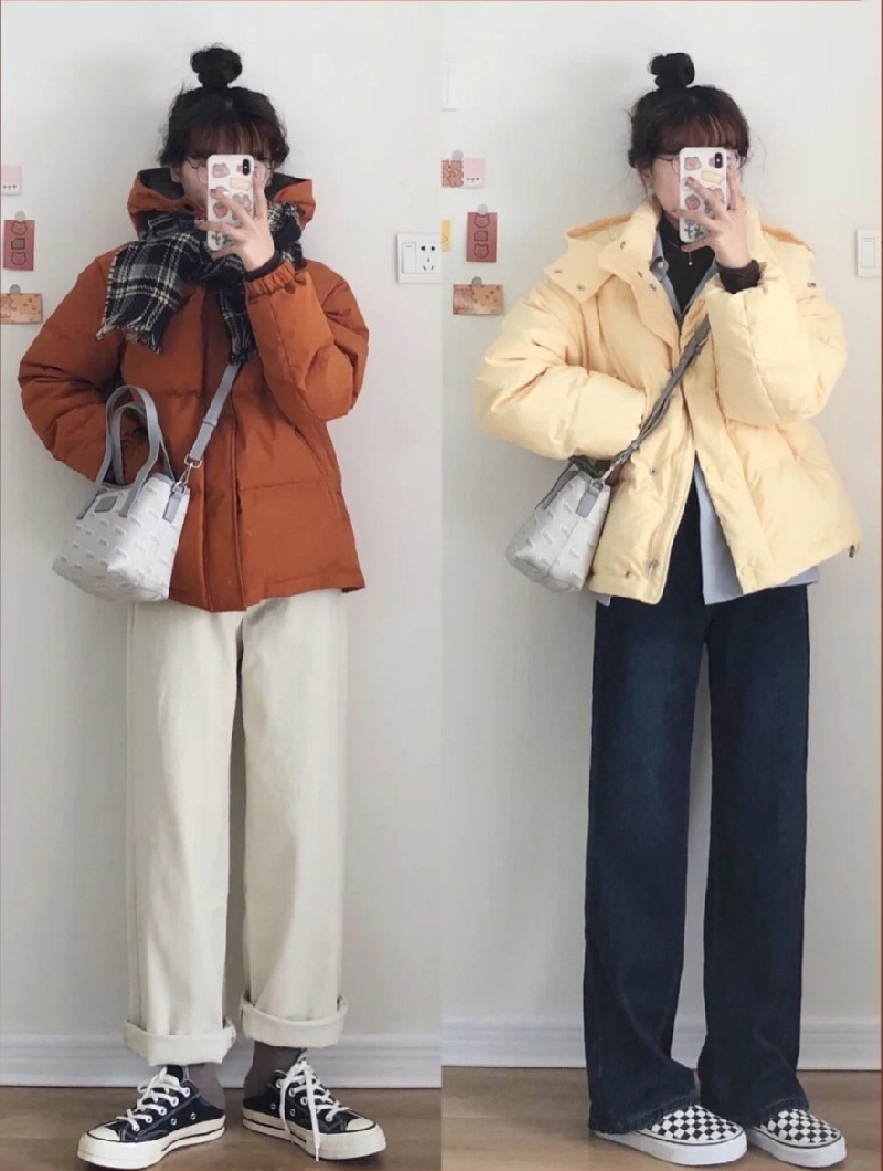 164 girls' fashion collocation, winter wear with nice colors, you will ...