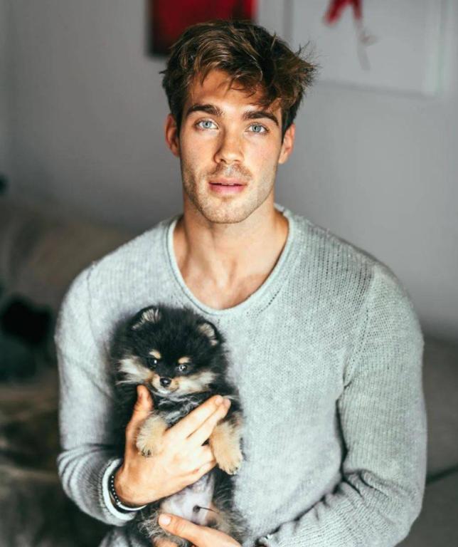 German male model Janis Danner's cute contrast, deer look, tiger figure ...