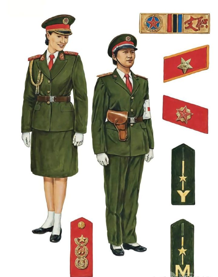 The pictures of the development of the PLA military uniforms are ...
