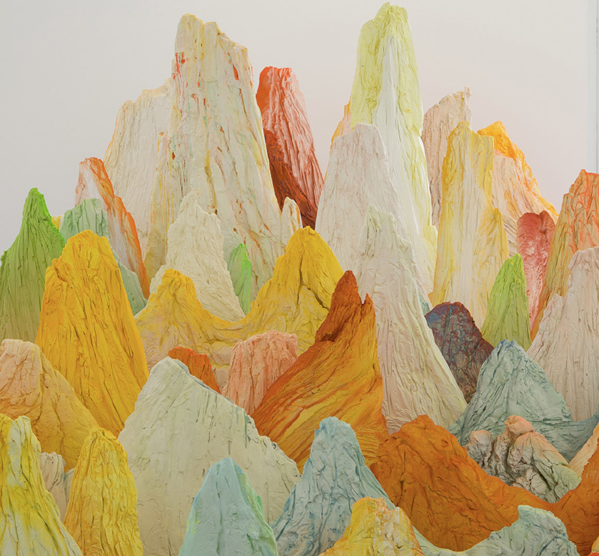 A three-dimensional landscape made of color, plaster and paper, this ...