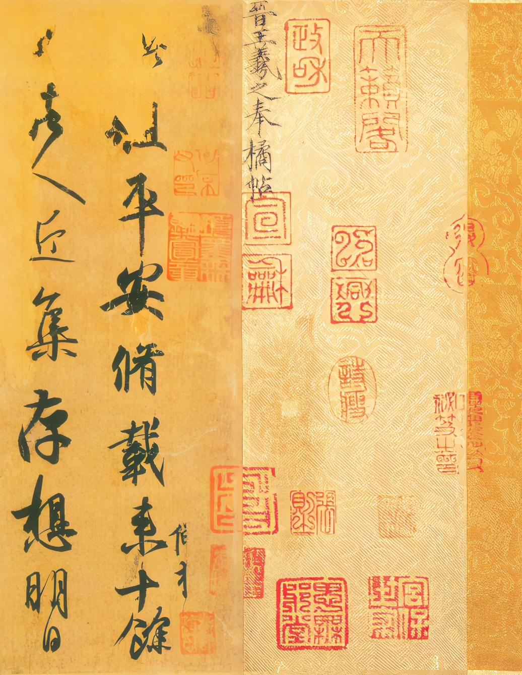 The masterpiece of calligraphy in the National Palace Museum in Taipei, Wang Xizhi's three ...