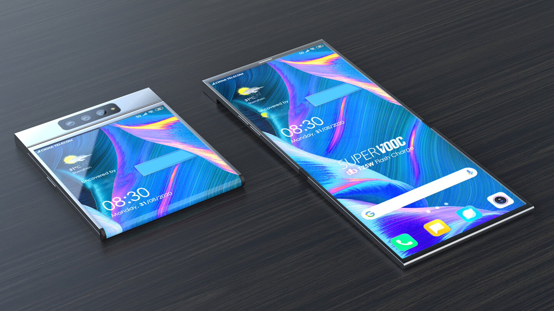 OPPO folding concept machine, using the up and down fold design, this ...