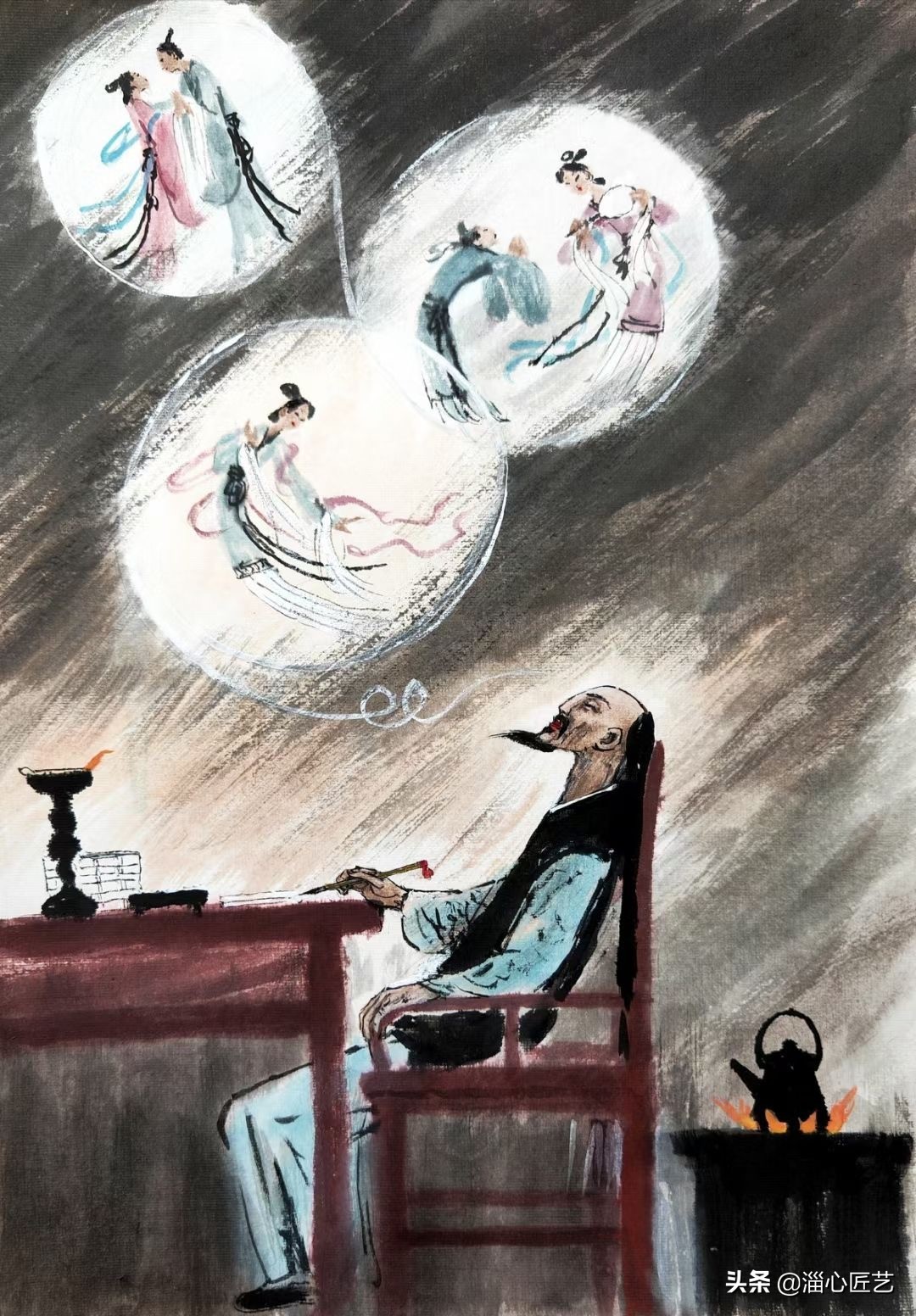 Pu Songling painted by the artist Yan Xiangong - iNEWS