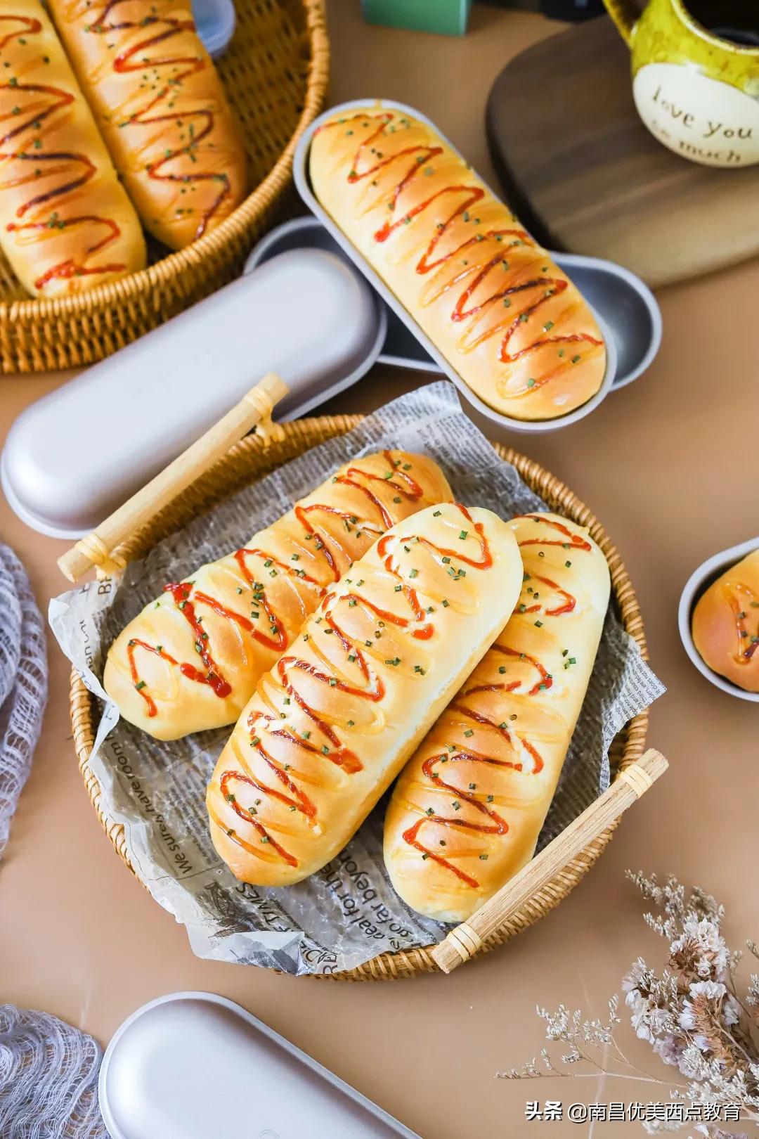 Super fragrant pork floss ham bread, soft fragrant and elastic ...