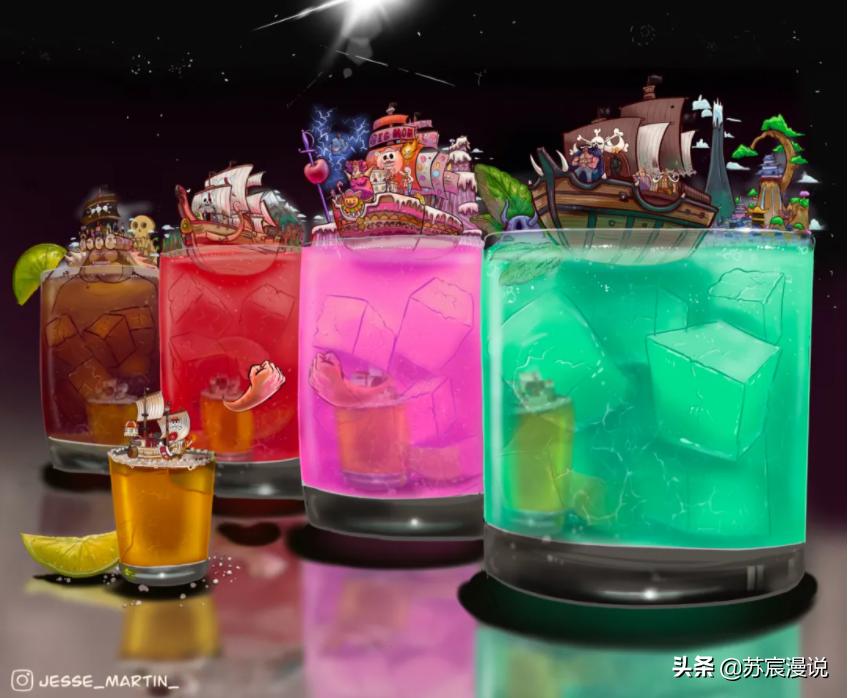 The famous animation scenes merge into cups of drinks, a visual feast ...