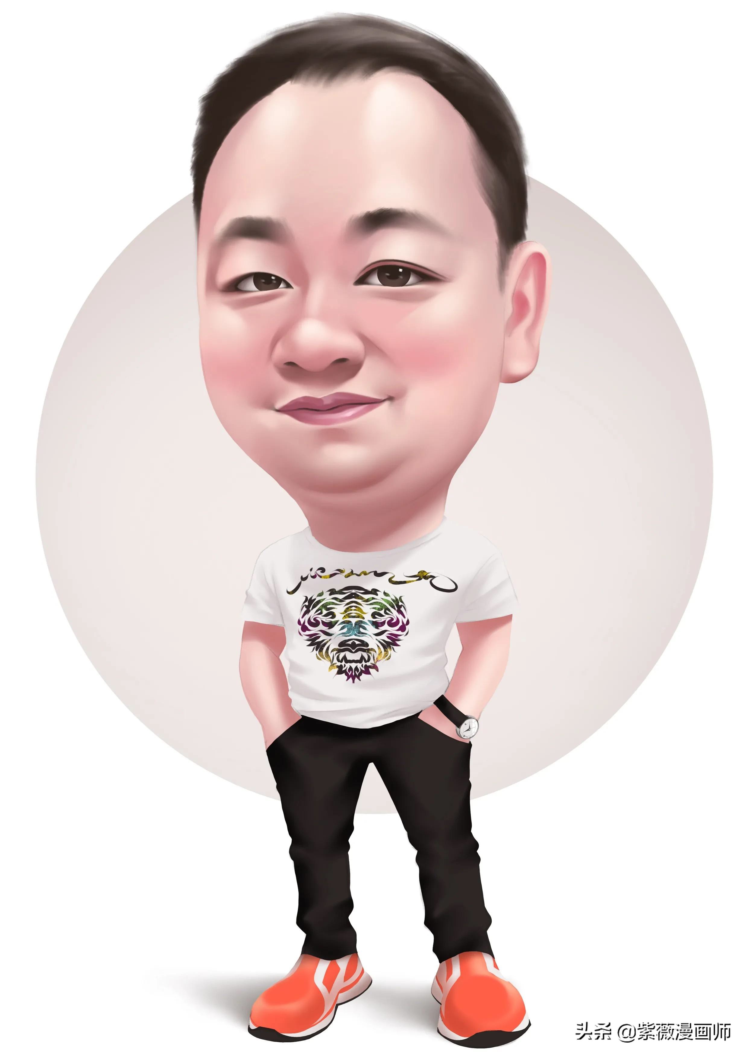 Hand-drawn cartoon avatars of men around 30 years old, humorous and ...