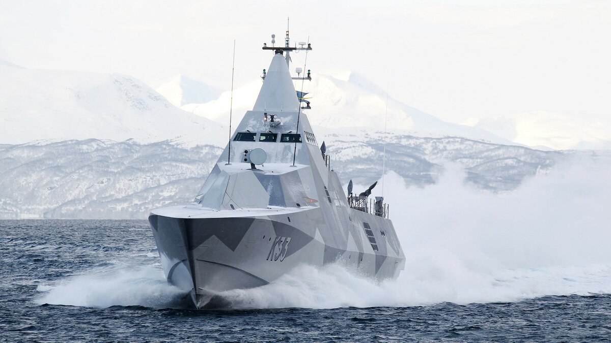 Picture 110 of the Swedish Visby-class patrol ship, the pioneer of the ...