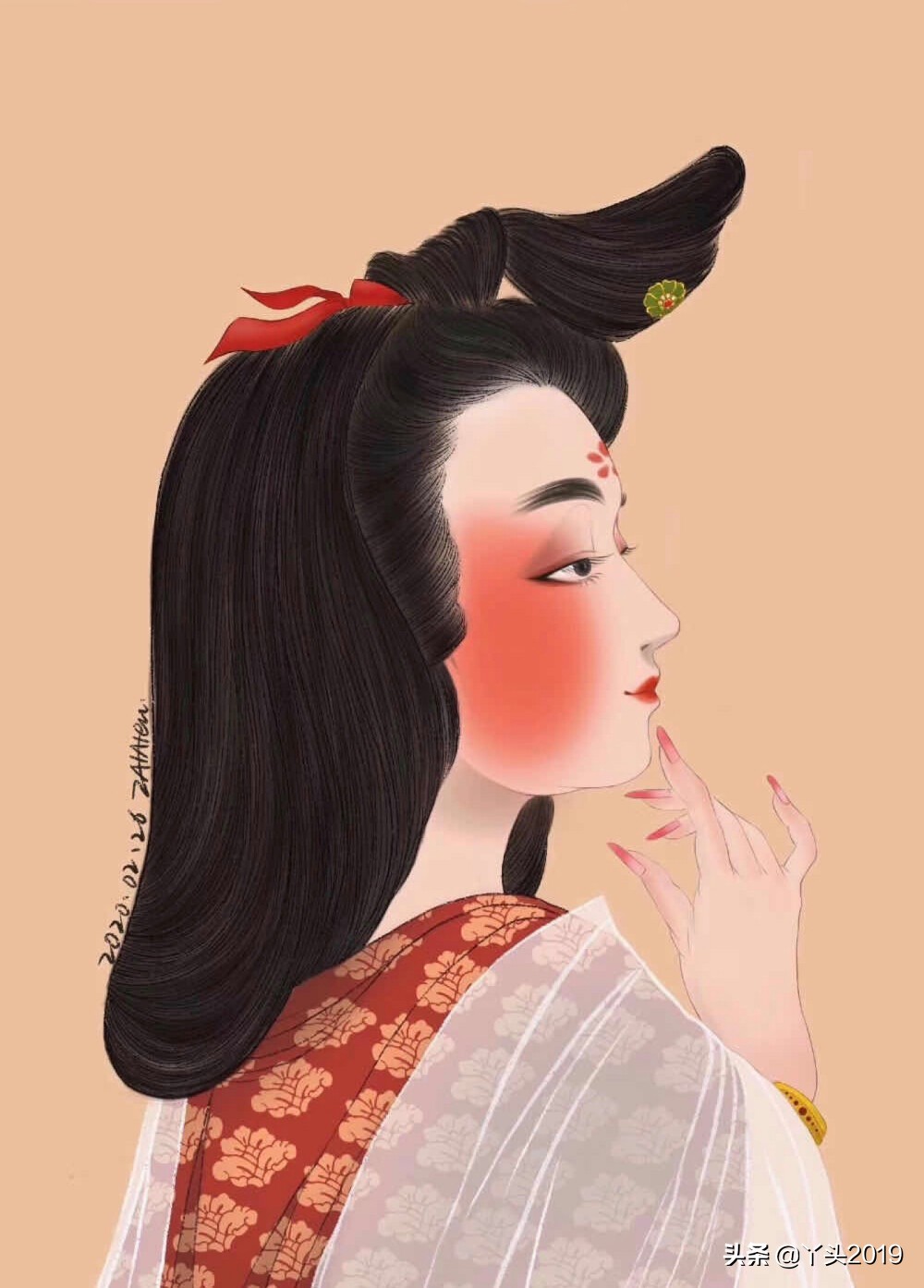 Walk into the Tang Dynasty and admire the makeup of the Tang woman who ...
