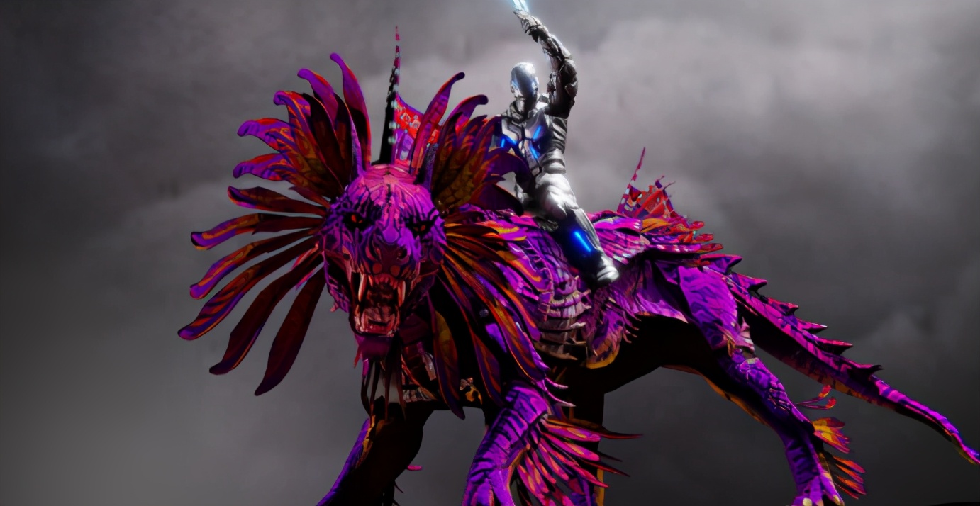 "Ark Survival Evolved" The shadow-maned lion has scales and swims fast ...