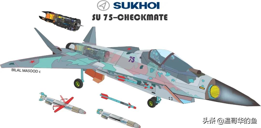 Russia's latest Su-75 fighter jet unveiled the black mask and ...