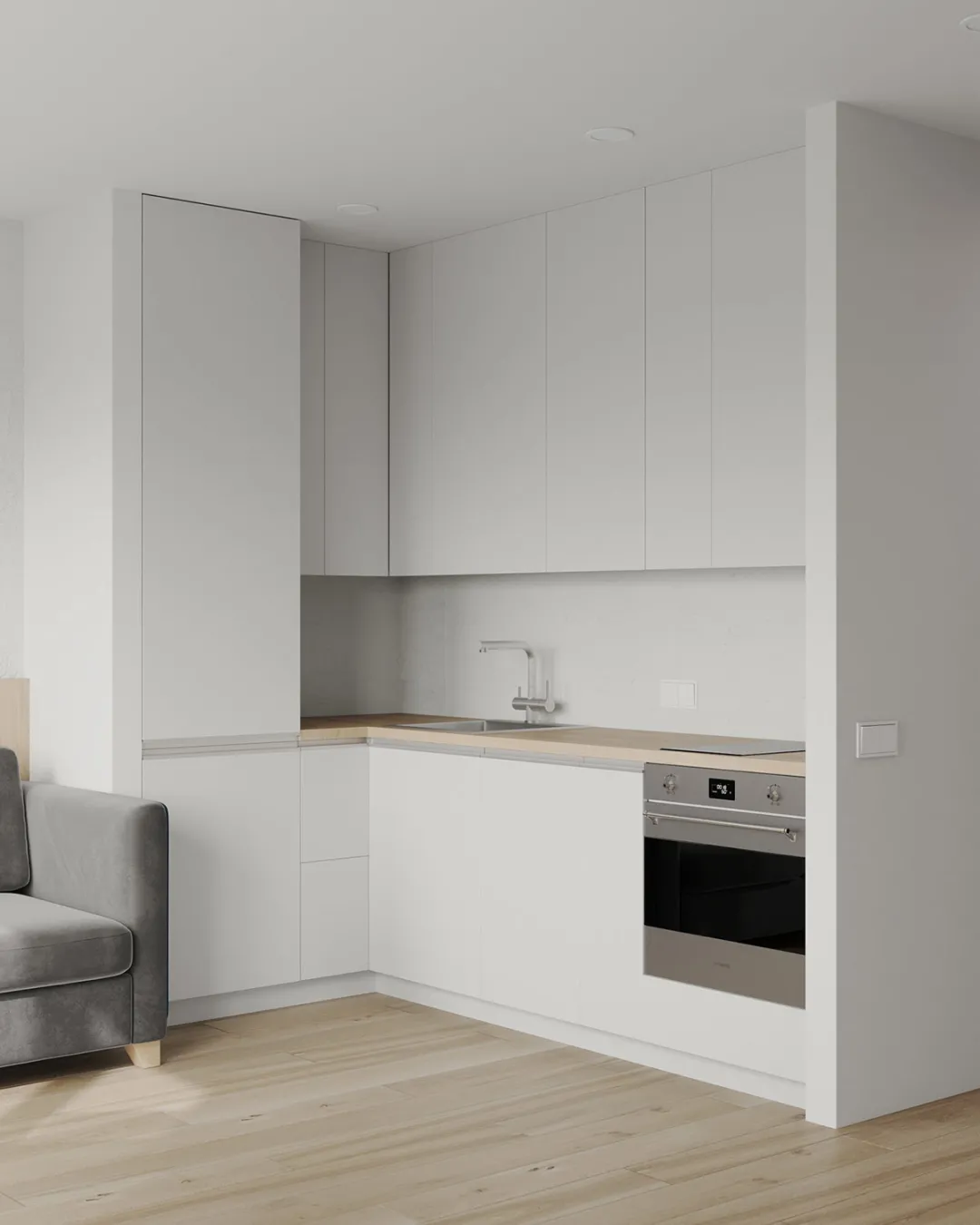 34 square meters ultra-small apartment, wood + white, beautiful and ...