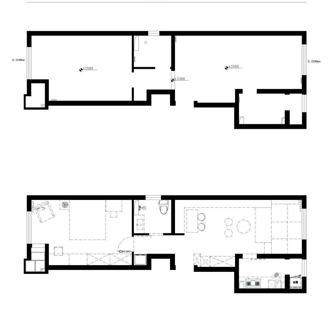 The decoration of a small apartment of 53 square meters, the simple ...