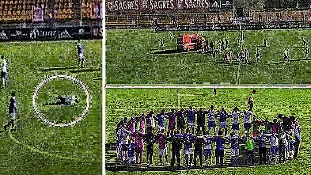 The football player suffered a cardiac arrest during the game and fell ...