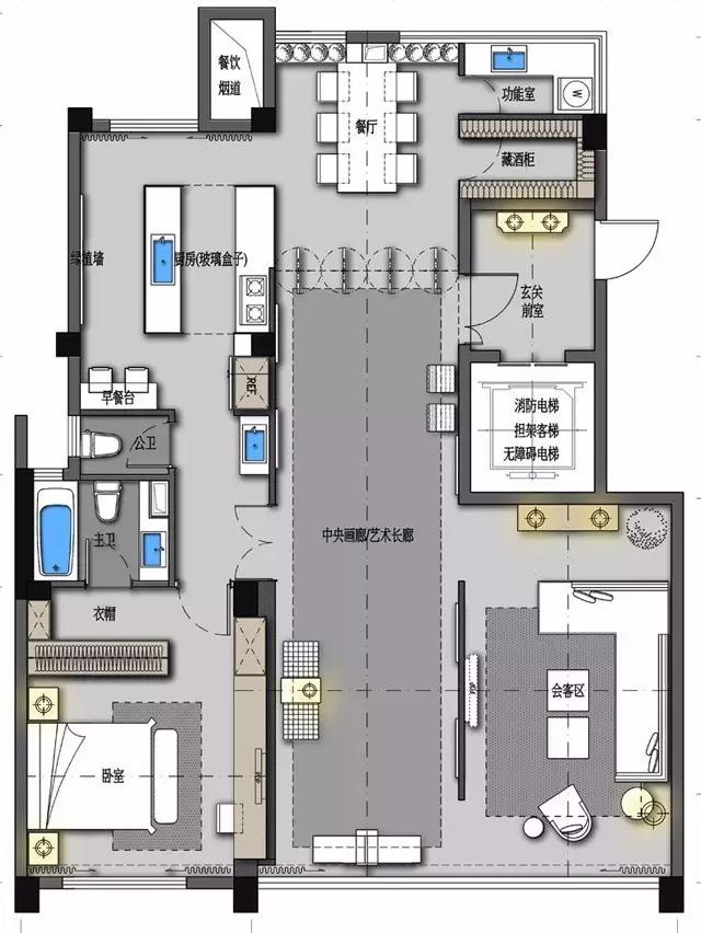 110 square meters apartment, six plan schemes, six design principles ...