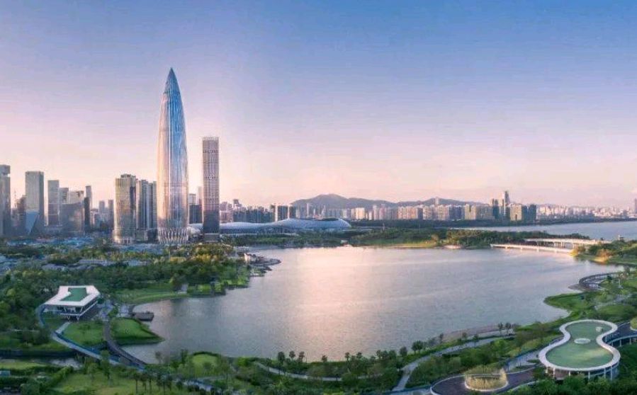 The tallest building by the Shenzhen Bay, over 390 meters, with ...