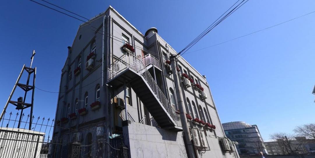 A century-old building in Beijing's urban area, the Gothic architecture ...
