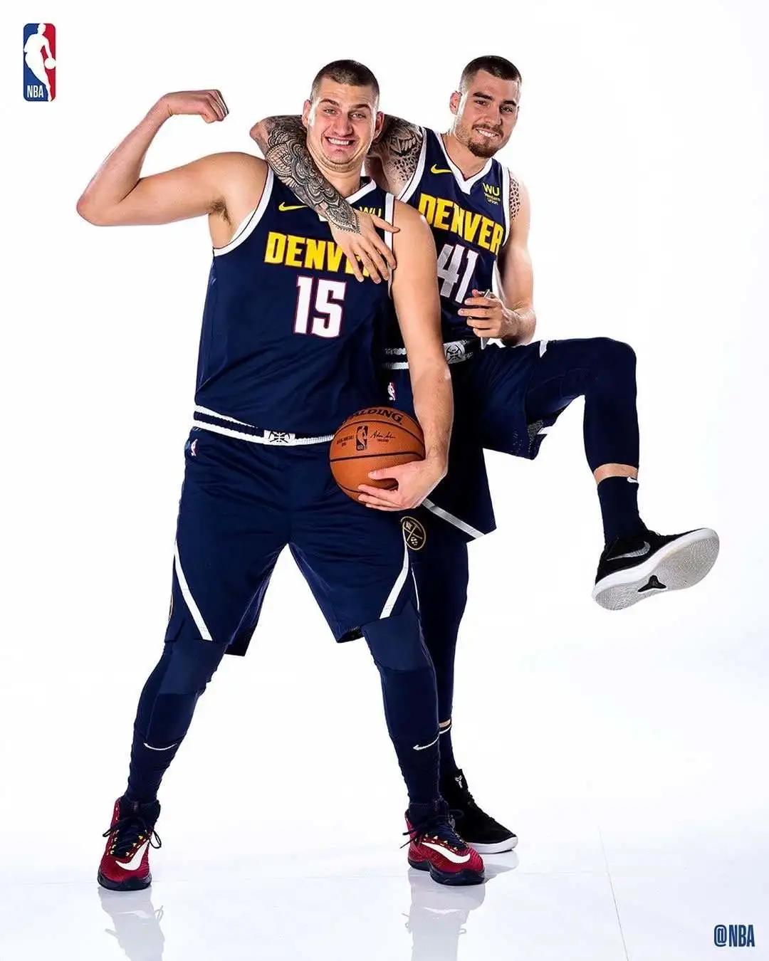 Jokic is equipped with sneakers on top of his feet, this configuration ...