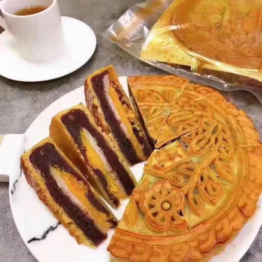 Chaoshan Mooncake, Purple Sweet Potato, Red Bean and Taro Puree - iNEWS