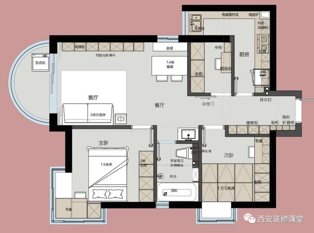 Two rooms of 85 square meters make a separate cloakroom, and the ...