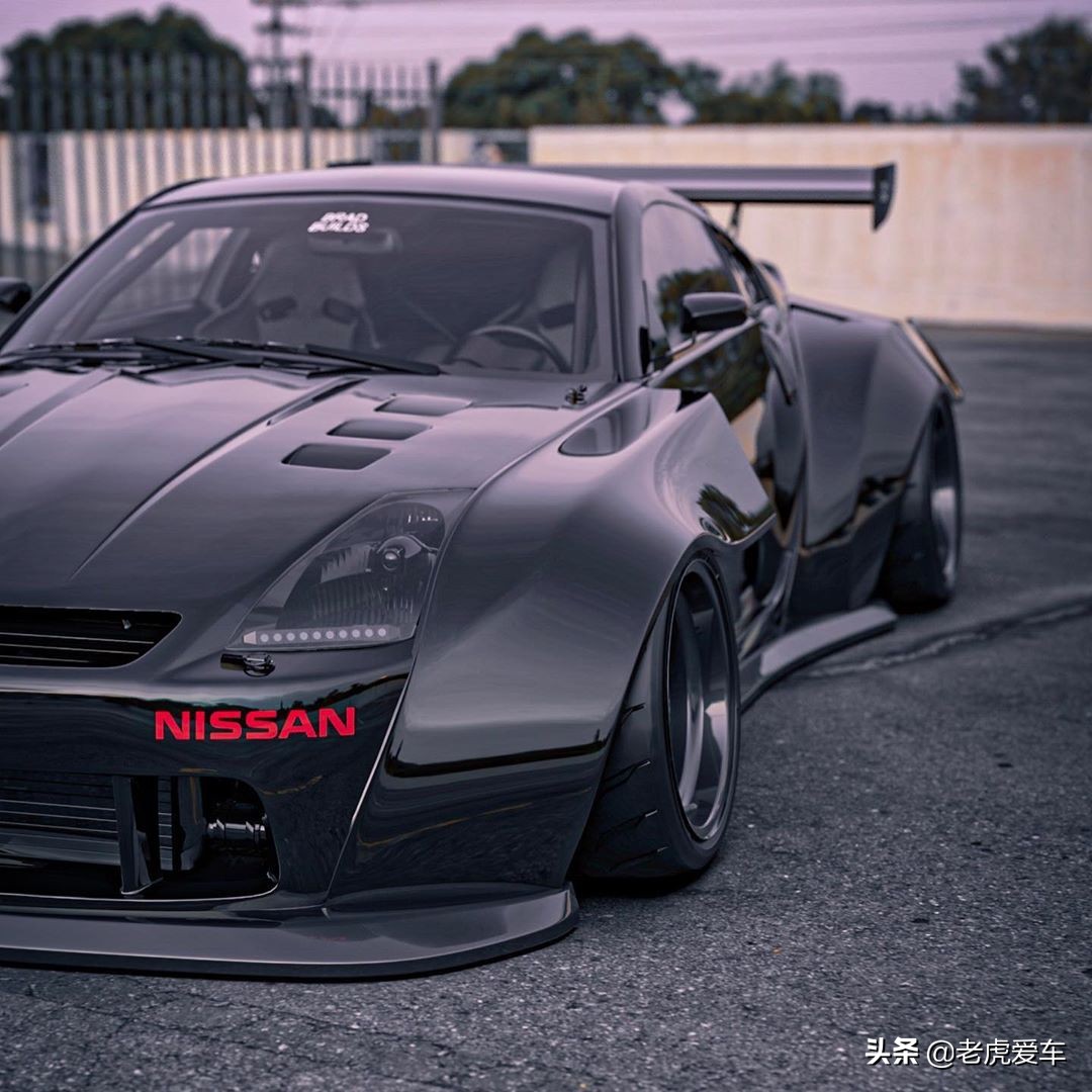 Ultra-wide wide-body modification, Nissan 350Z, Black Samurai sports ...