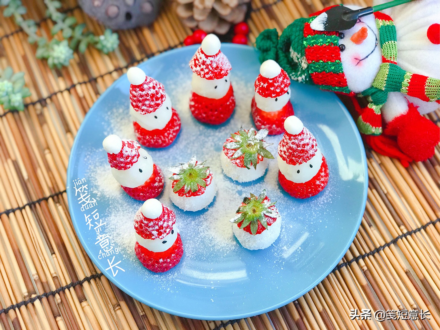 2 yams and 6 strawberries, make a Christmas strawberry snowman for your ...