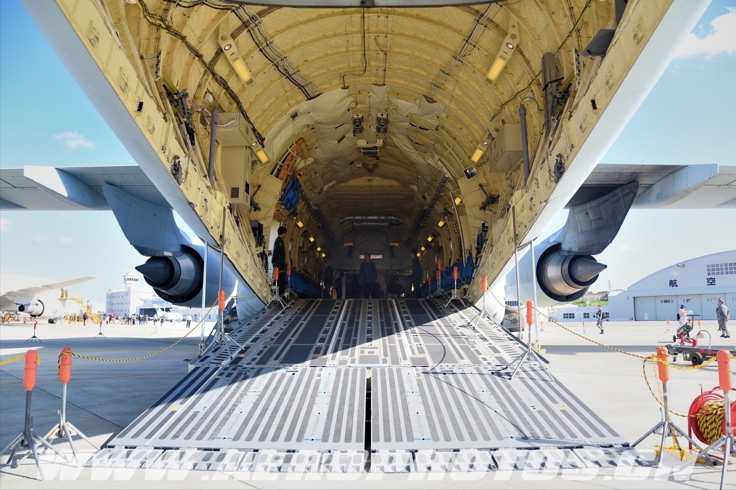 The Japanese C2 transport plane headed to Afghanistan, where the hatch ...