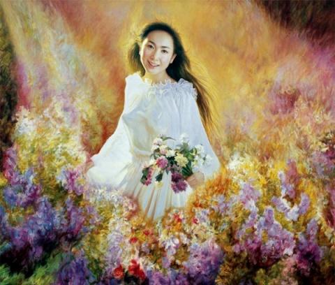 Using his daughter as a model for painting, Li Qin dedicated himself to ...