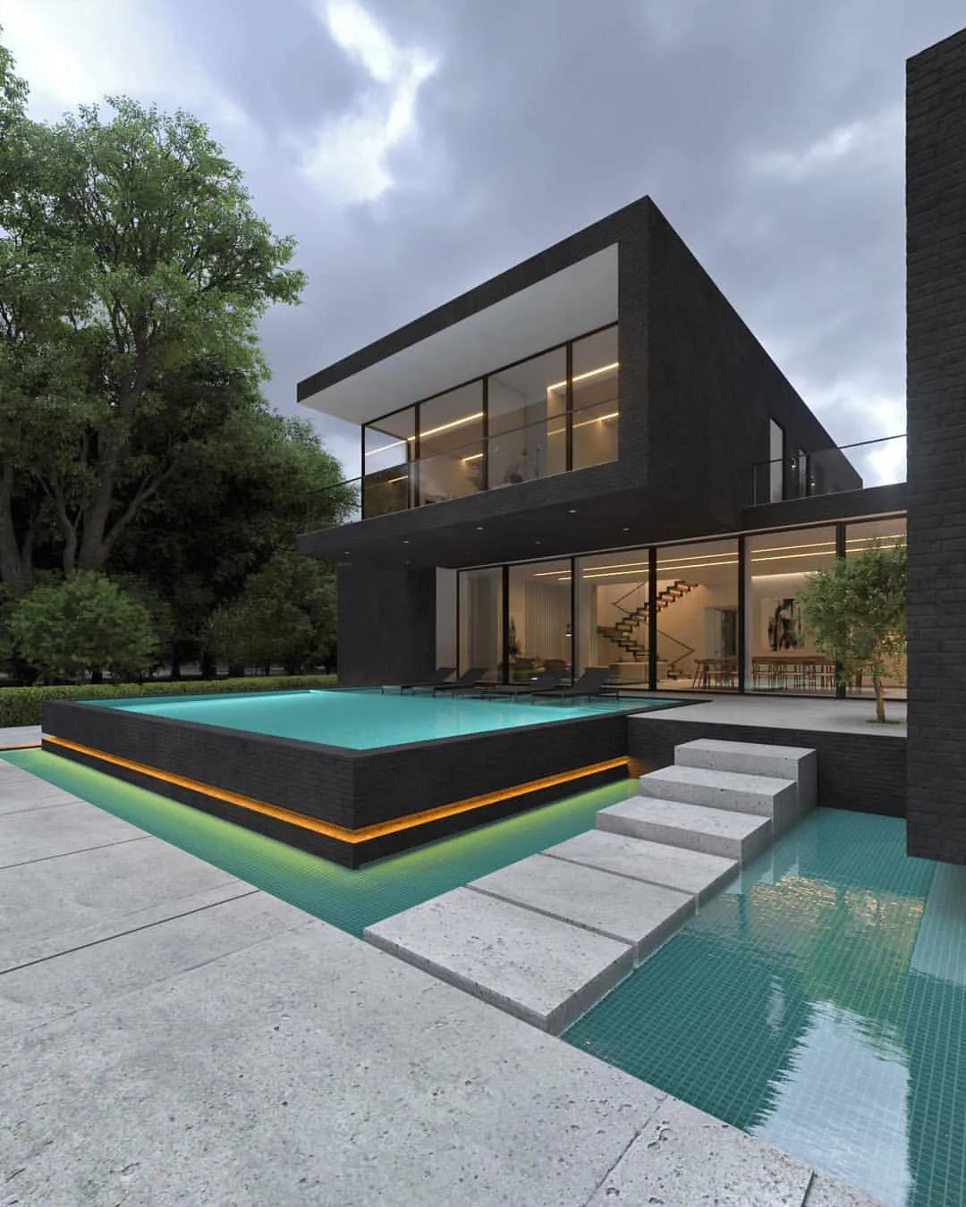 Modern black brick villa in Iran - iNEWS