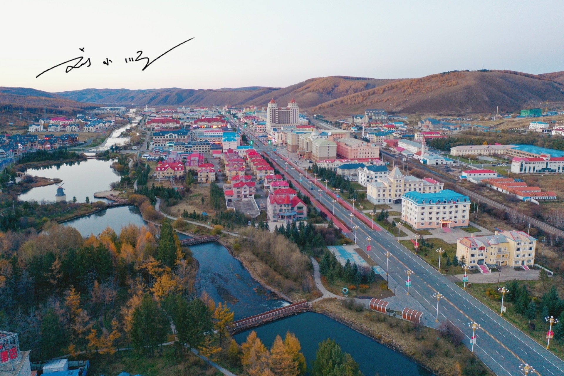 Aerial photography of Aershan, a famous tourist city in Xing'an League ...