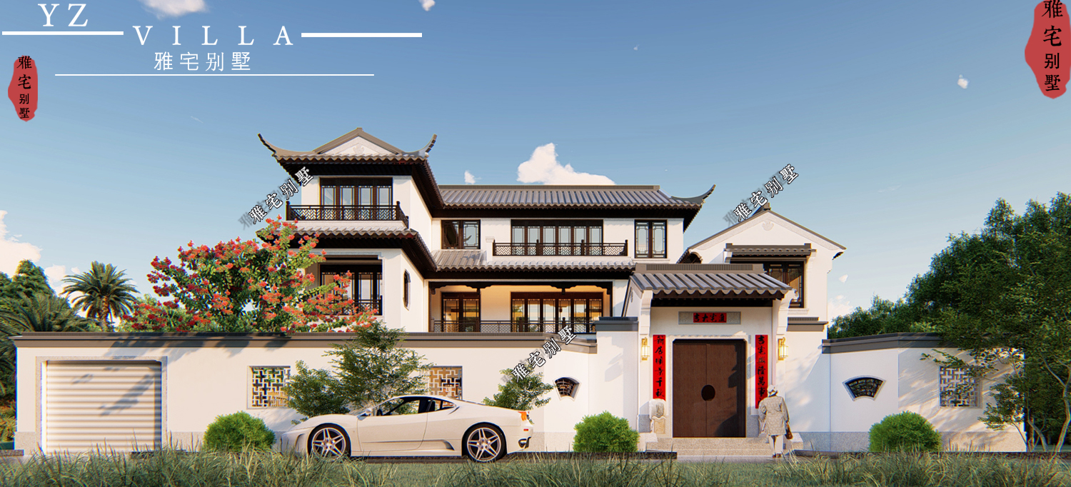 35x58 meters, three-story Chinese villa in Jingzhou, Hubei, with ...