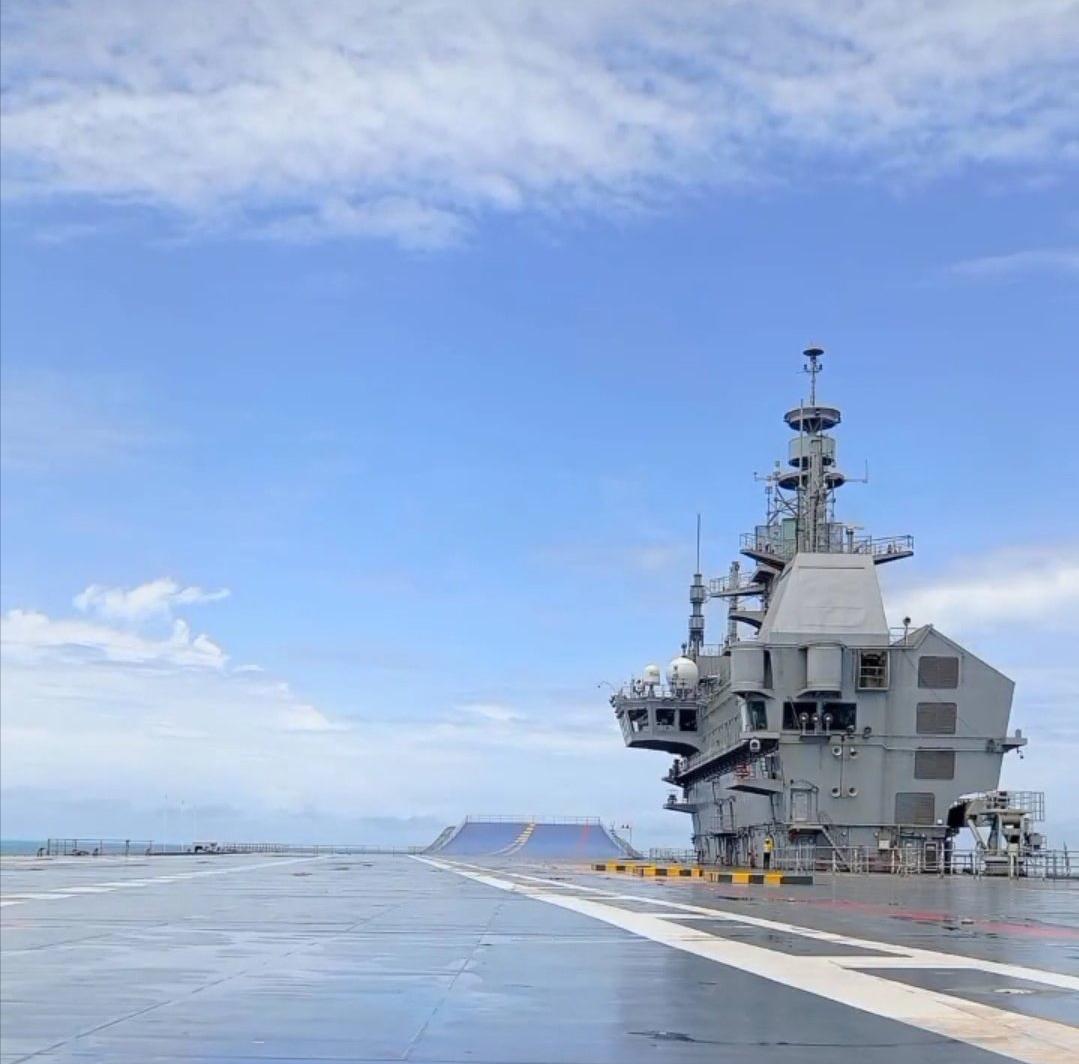 India's domestically-made aircraft carrier island really pulls the wind ...