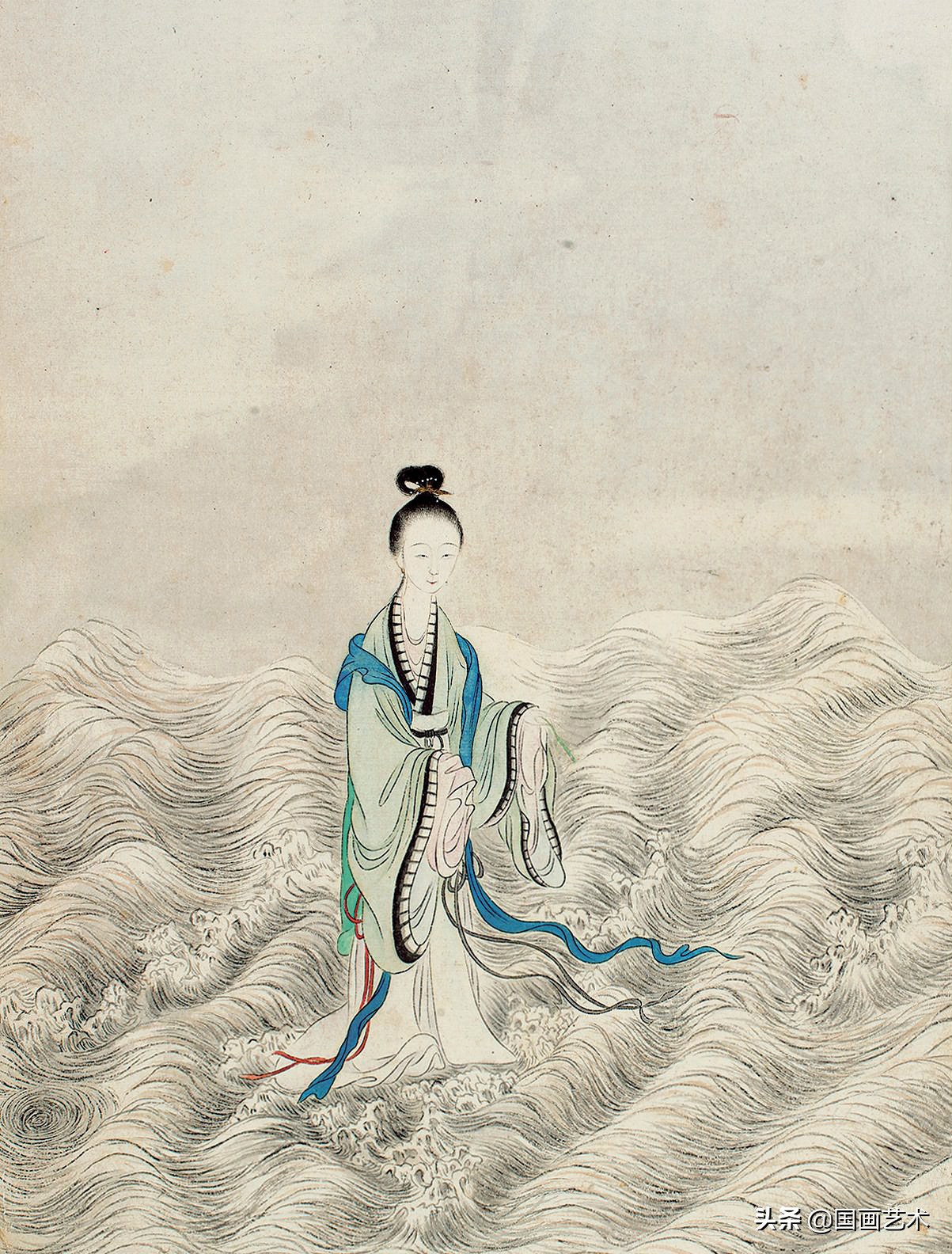 Appreciation of Qing Dynasty painter Gu Luo's figure painting "Spring ...