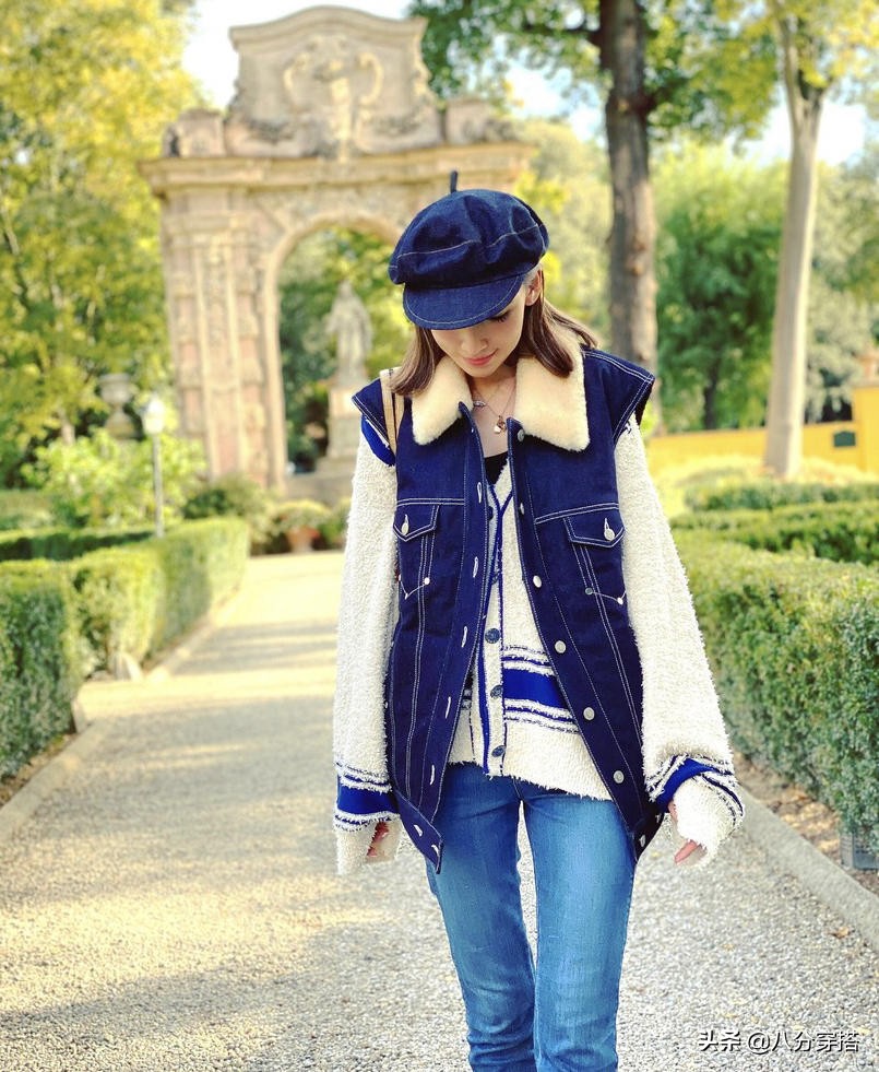 Chen Ruoyi is really a "fashionable", the vest and overalls are ...