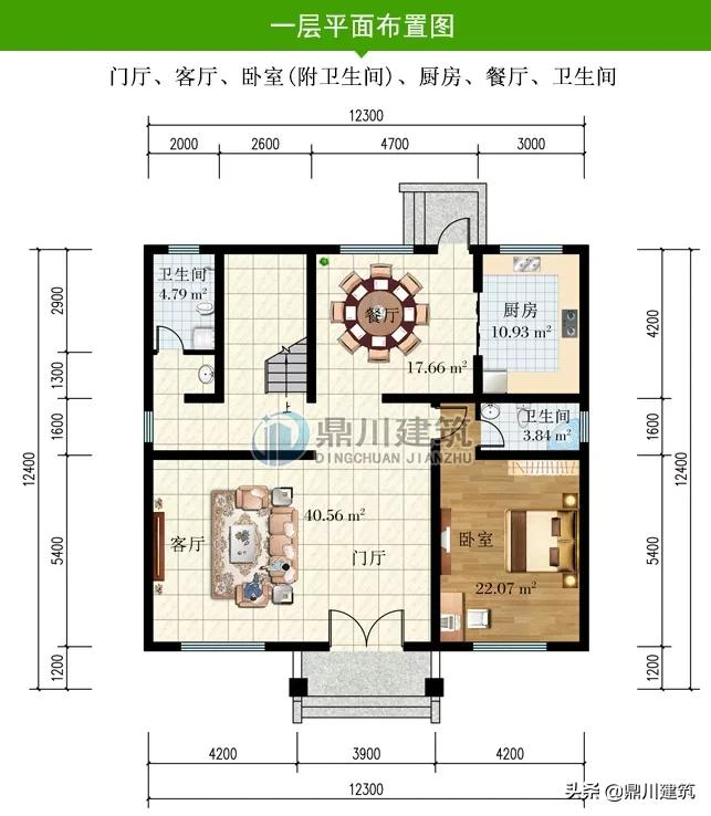 12.3x12.4m three-storey villa, with powerful left-right symmetry and ...