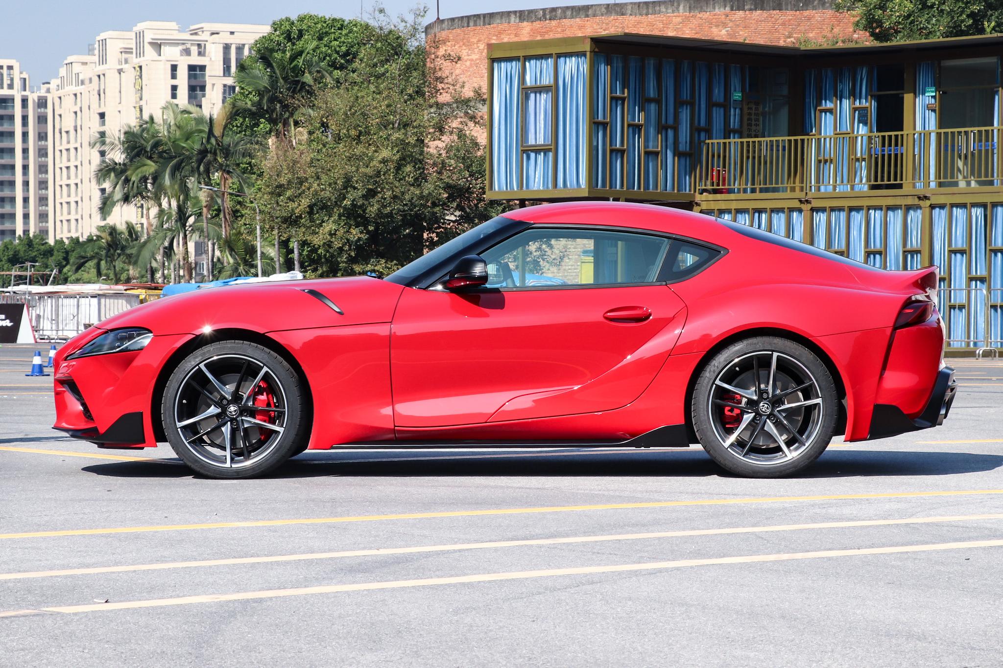 A sports car built for young people, Toyota Supra, with Toyota logo ...