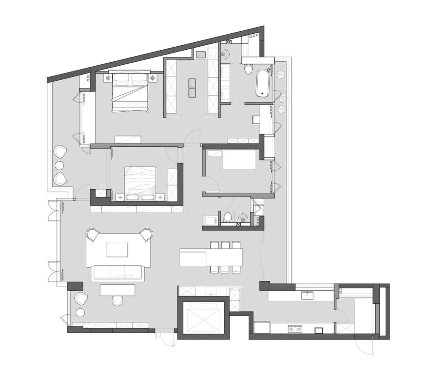 Visiting his large flat floor of 220 square meters, the whole house is ...
