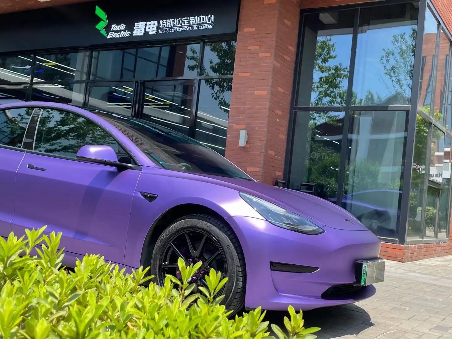 Is the purple Tesla model3 particularly eye-catching? - iNEWS